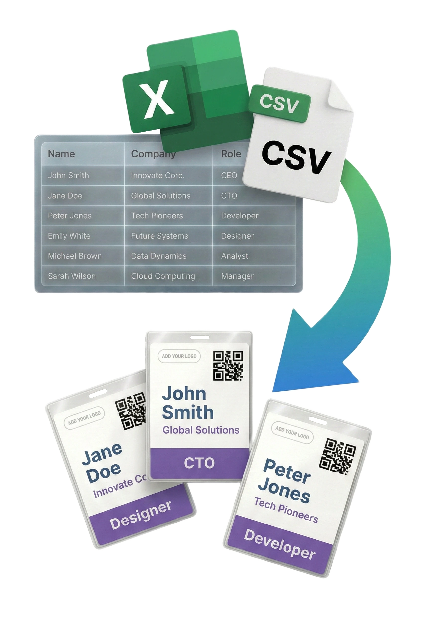 BadgeFlow — Ready-to-print name badges from Excel